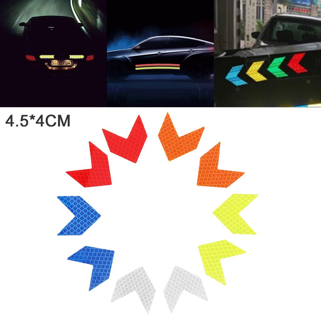 1PC 4.5 x 4CM Car Body Sticker Warning Arrow Pattern Reflective for ...