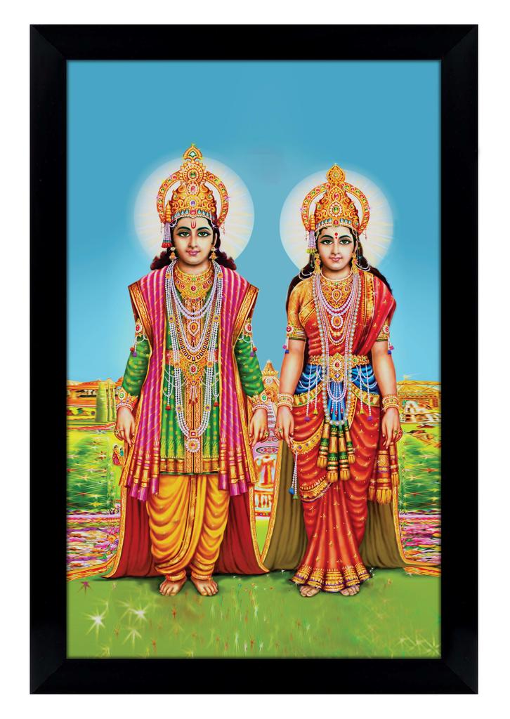 💰Comprar IBA Indianbeautifulart Lakshmi Narayan Picture Frame Religious ...