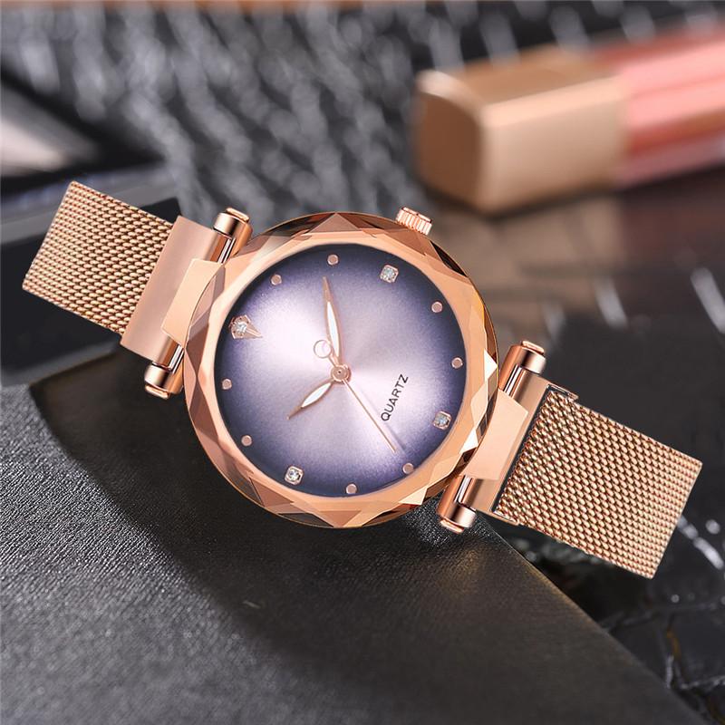 Buy Luxury Student Ladies Starry Sky Ladies Watch Stainless Steel Mesh ...