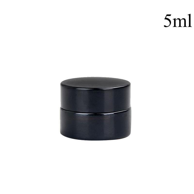 Buy Round Amber Glass Jar Straight Sided Cream Jars Black Plastic Lid ...