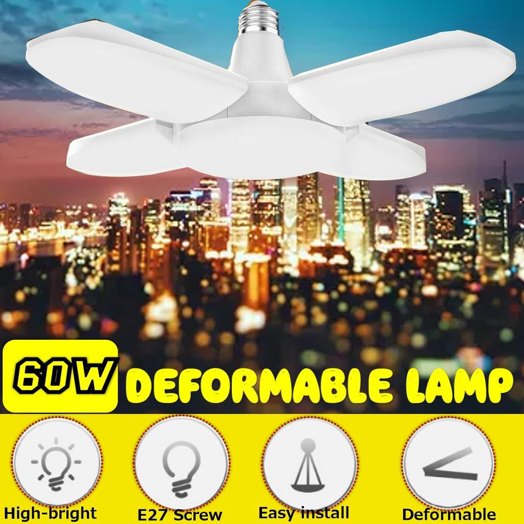 Buy 220V 60W Deformable Lamp Highlighting Fan Blade LED Bulb 6500K Work ...