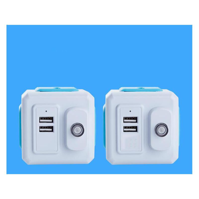 Buy Smart Home Power Cube Plug 4 Socket 2 USB Port Outer Extension ...