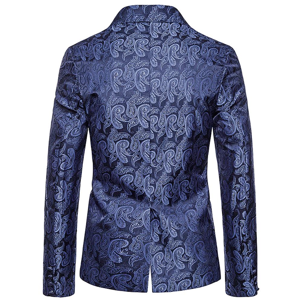 Buy Autumn Men Smart Causal Suit Coat Cashews Printed Suit Jacket Tops ...
