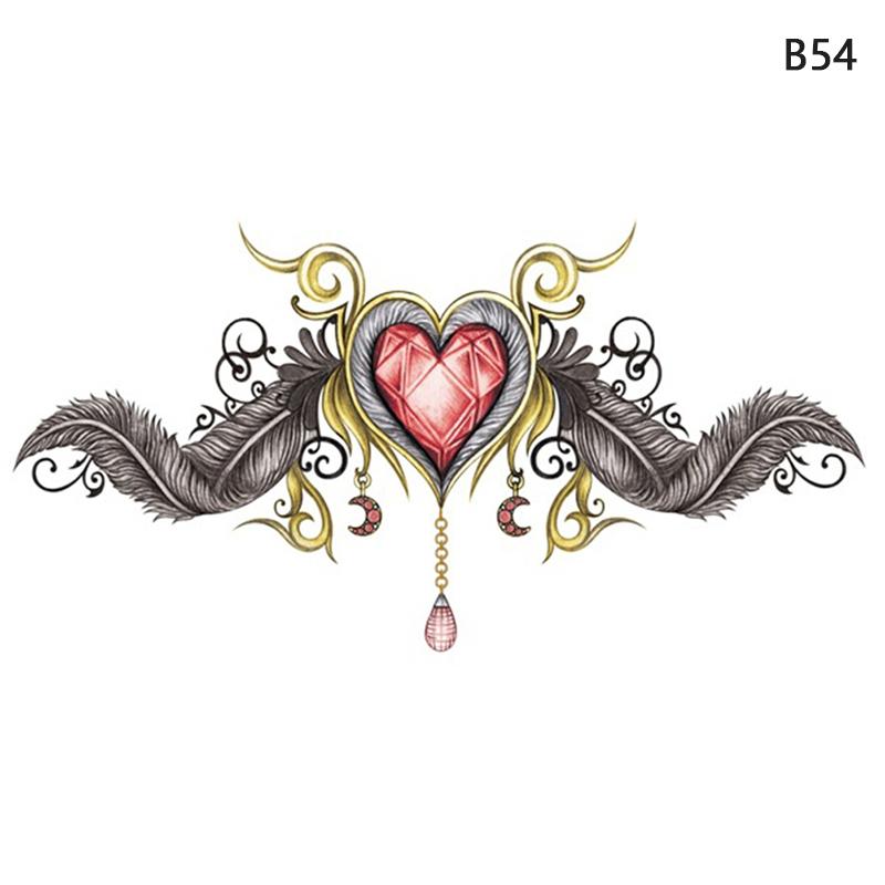 Waterproof Temporary Fake Chest Body Art Tattoo Jewelry Lace Decal ...