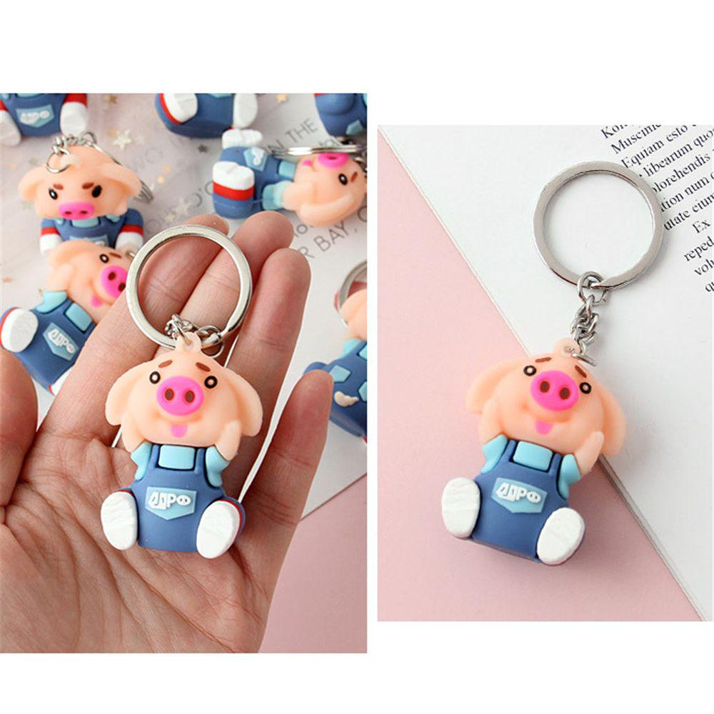 Buy Cartoon Toy Women Lovely Key Ring Holder Novelty Doll Keychains Pig ...