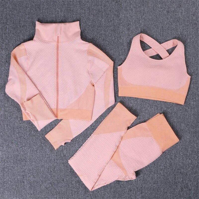 Buy Seamless High Waist Women Yoga Sets Female Gym Suits Wear Running Clothes Yoga Suit Long ...