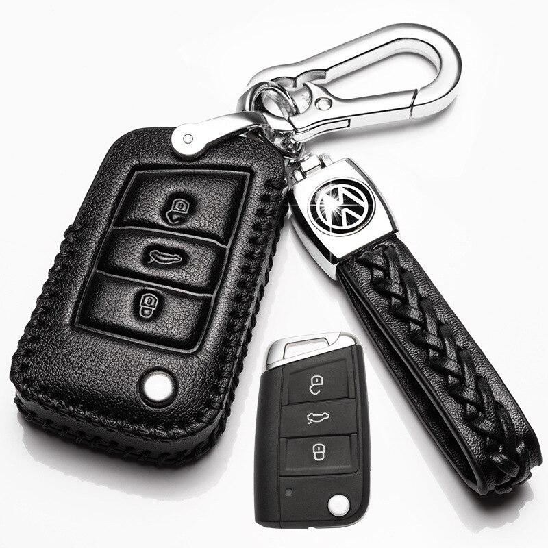 Buy High Grade Genuine Leather Key Case Cover for Volkswagen Lamando ...