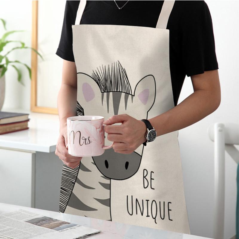 Buy Kitchen Cooking Apron Animal Printed Cotton Linen Aprons for Lion ...