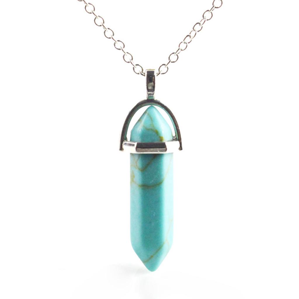 Buy Hexagonal Column Quartz Necklaces Pendant Natural Stone Necklace at ...