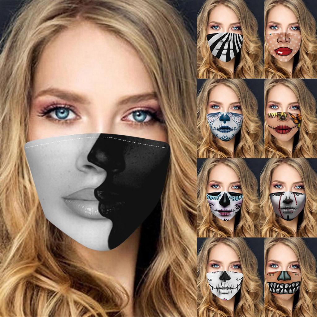 Buy Aominuo 1pc Halloween Print Mouth Masks for Protection Face Mask ...
