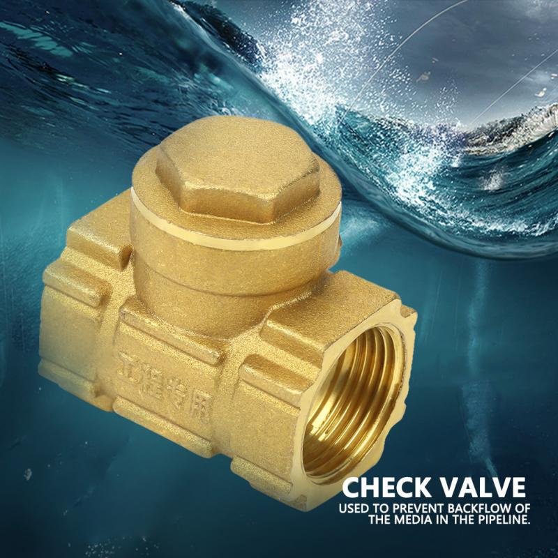 Buy DN20 Brass One-way Automatic Swing Check Valve for Water Oil Acidic ...