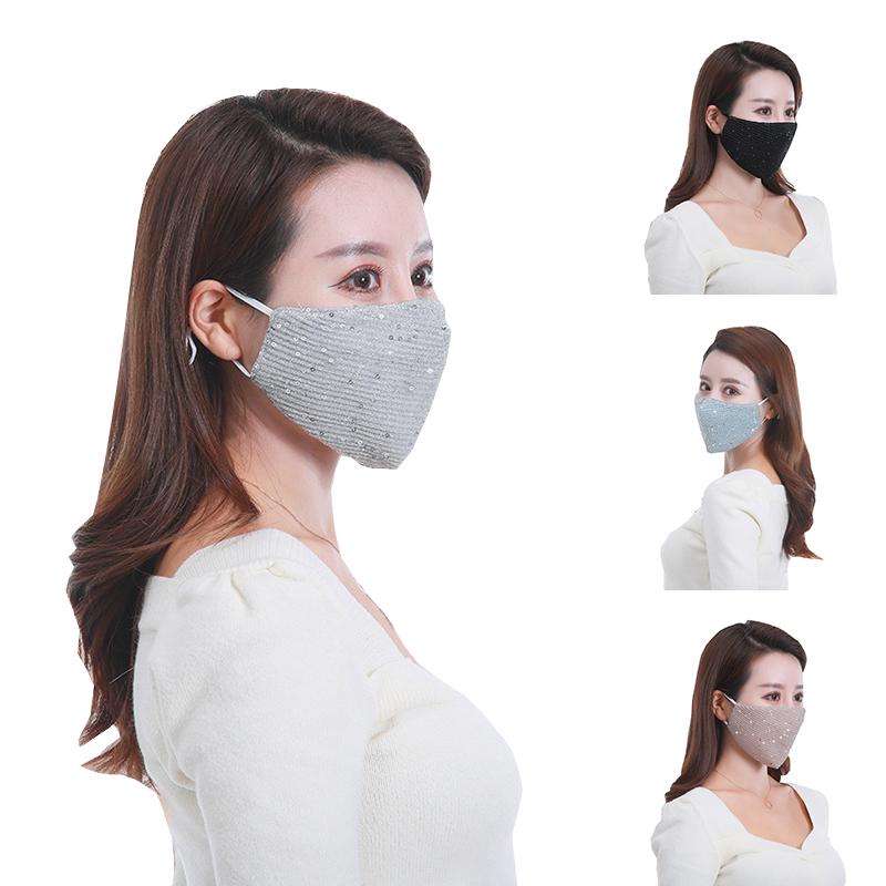 Buy 1pcs Summer Web Celebrity Sexy Anti-smog Mask Sequin Ice Silk Mouth ...