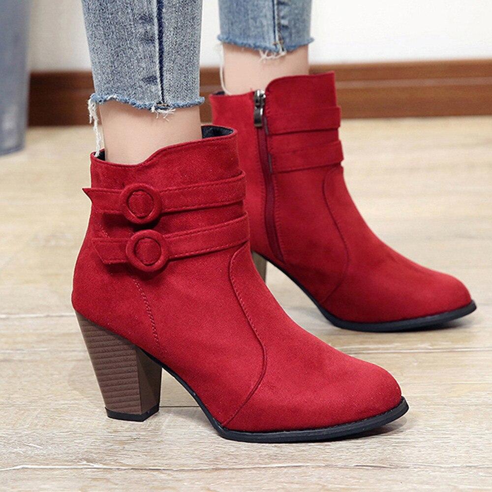 Cheap Red Boots Women Ankle Boots For Women High Heel Autumn Shoes ...