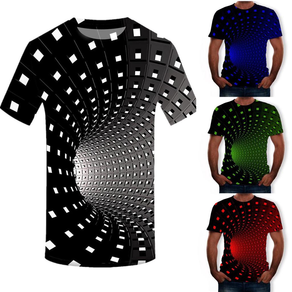 Buy Fashion 3D Printing T Shirt Vertigo Hypnotic Unisxe Funny Short ...