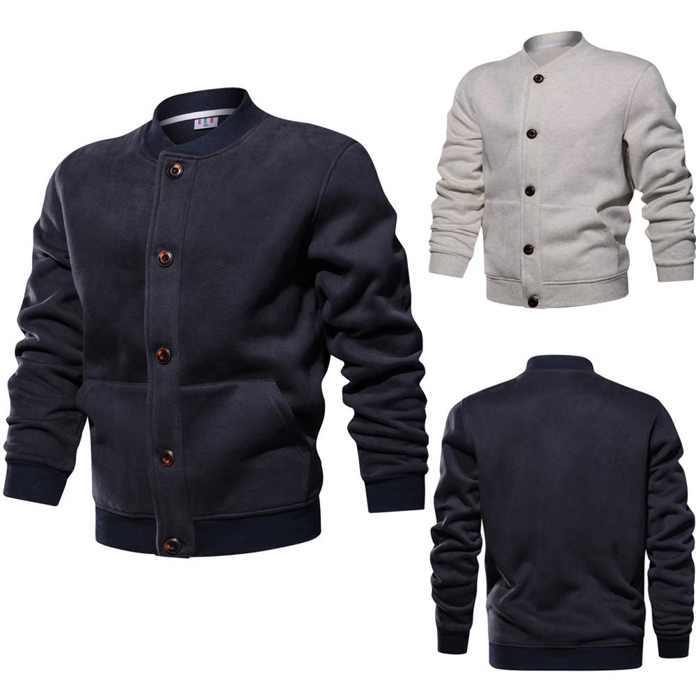 Buy Mens Autumn Winter Leisure Sports Pure Color Outdoor Baseball ...