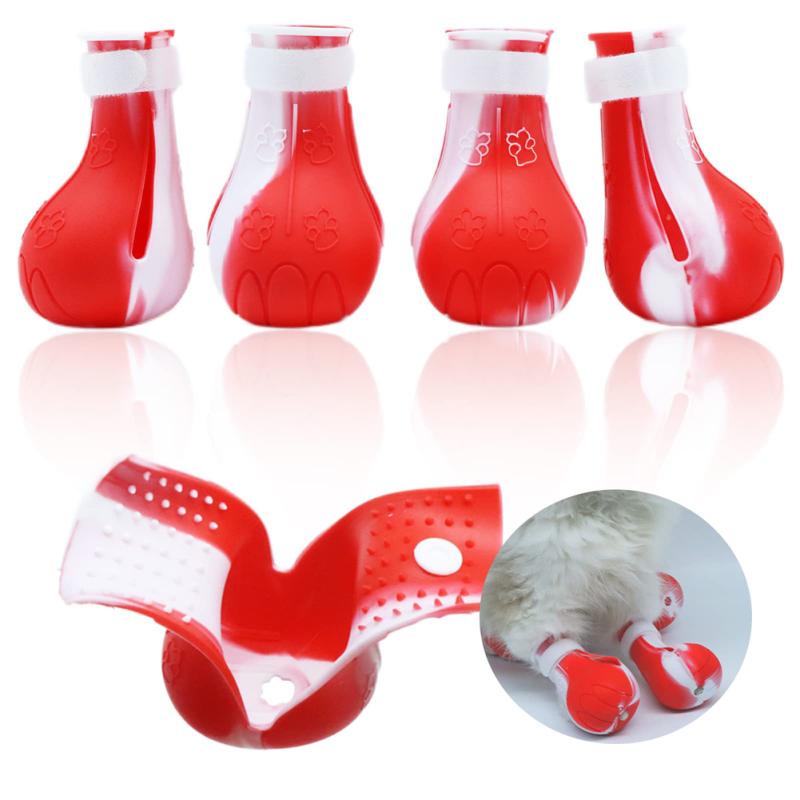Satın alın 4pcs Pet Cat Silicone Foot Cover Washable Anti-scratch ...