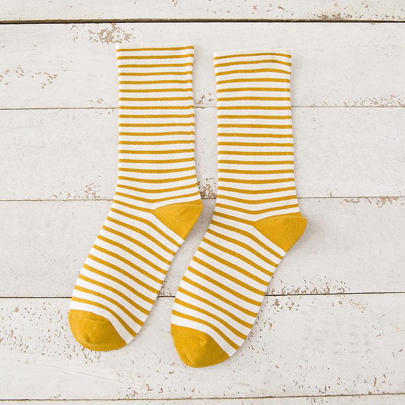 Buy Cute Striped Socks Women Candy Color Horizontal Stripe Stockings ...