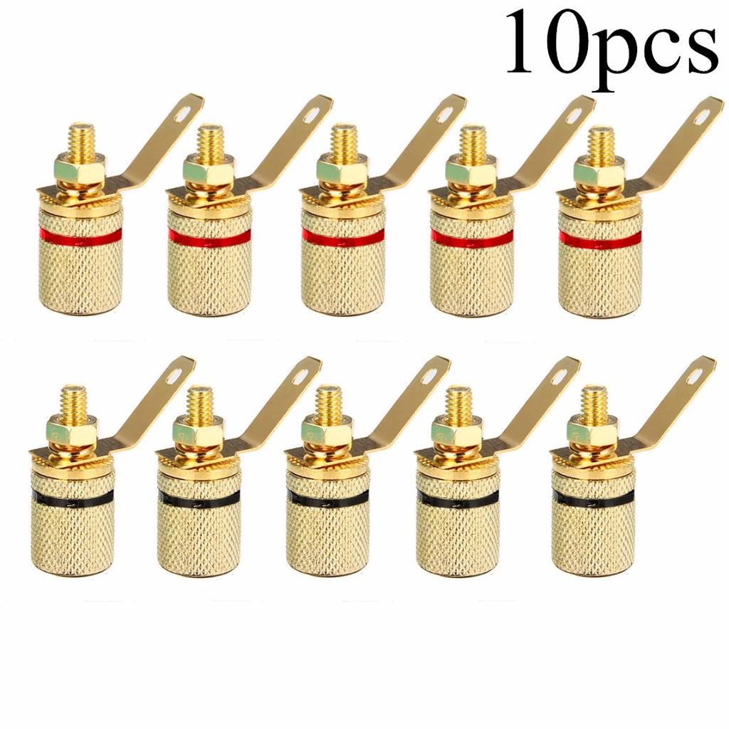 Buy Pdtoweb 10pcs Gold Plated Binding Post Amplifier Speaker Audio ...