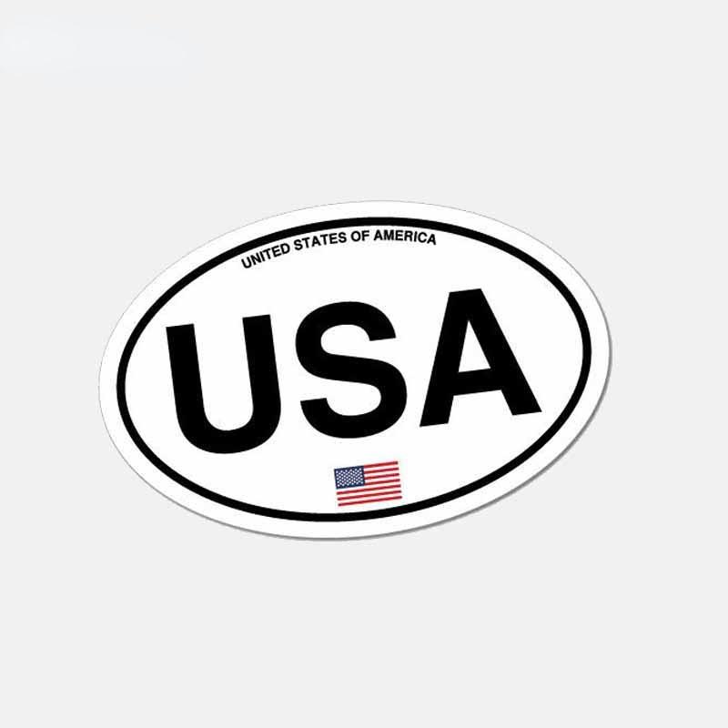 Satın alın 10.5CM*6.5CM Funny Oval USA America Country Code Car Sticker ...
