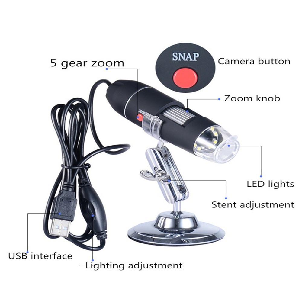 Buy USB Digital Microscope 50X-1000X Magnification 8-LeD Mini ...