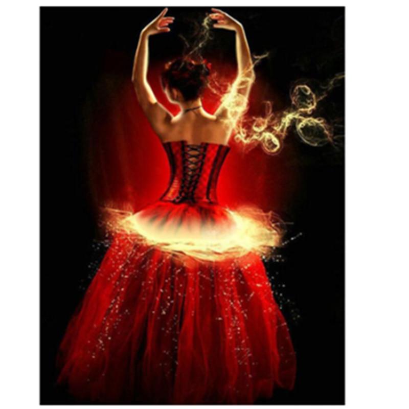 5d DIY Diamond Painting "Red Ballet Girl" Cross Stitch Diamond ...