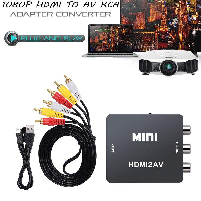 AV / RCA Scaler Converter Audio Video CVBS Adapter Box Composite Audio ...