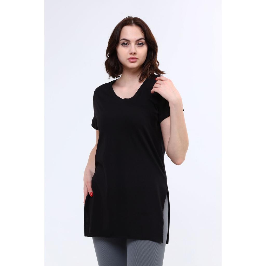 Buy Women V-Neck And Slit T-Shirt White at affordable prices — free ...