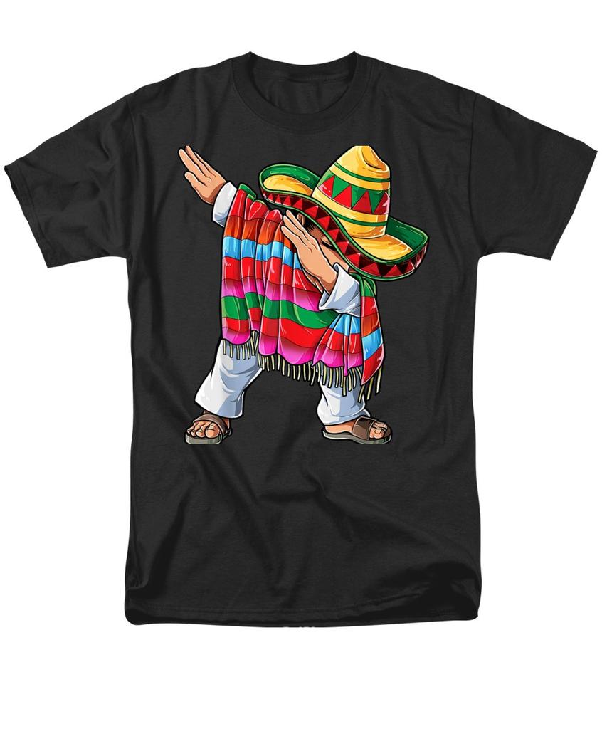 Buy Men Premium Cotton dabbing mexican poncho Print Tees Funny Harajuku ...