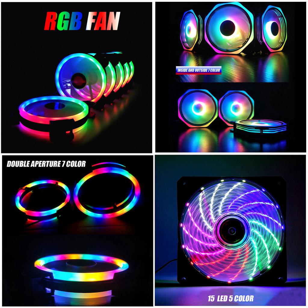 Buy 120x120x25mm LED Ultra Silent Computer PC Case Fan 15 LEDs 12V Cpu ...