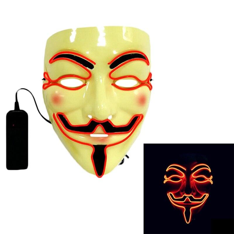 Buy Led Party Masks V For Vendetta El Mask Anonymous Guy Fawkes Fancy ...