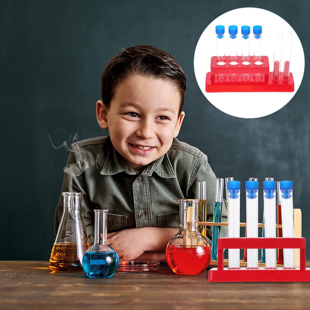 Buy 1 Set Plastic Test Tube Set with Caps and Rack Scientific ...