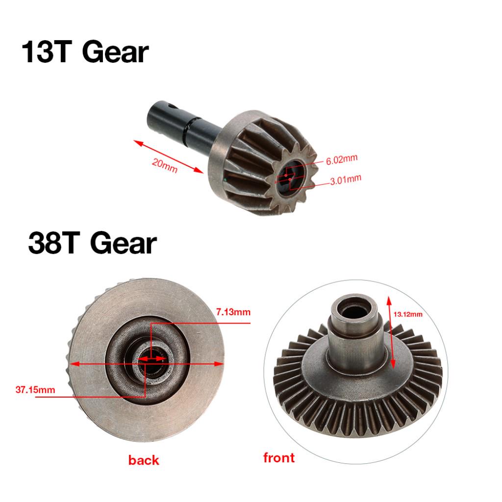 Buy Steel 38T / 13T Crown Gear Set for 1:10 Axial SCX10 90021 90022 ...