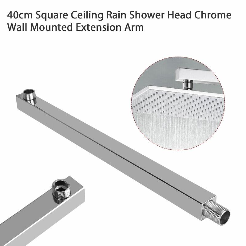 Cheap 16'' 40cm Ceiling Shower Head Extension Arm Wall Mounted ...