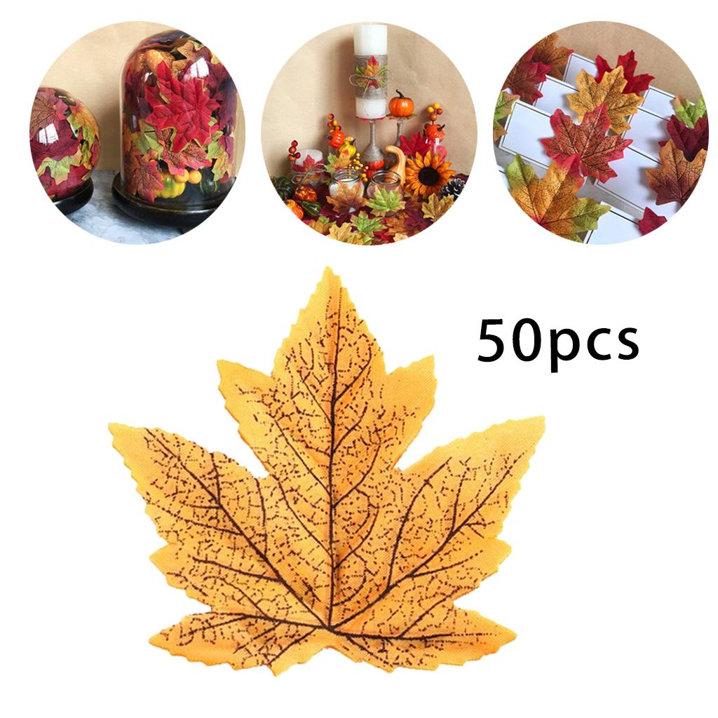 11 Colors Artificial Maple Leaves Fake Fall Leaf Events Party Shower ...