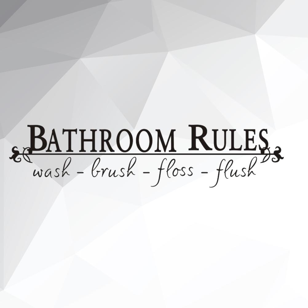 Buy Bathroom Rules Wall Art Eco-friendly Removable Wall Decor Decals ...
