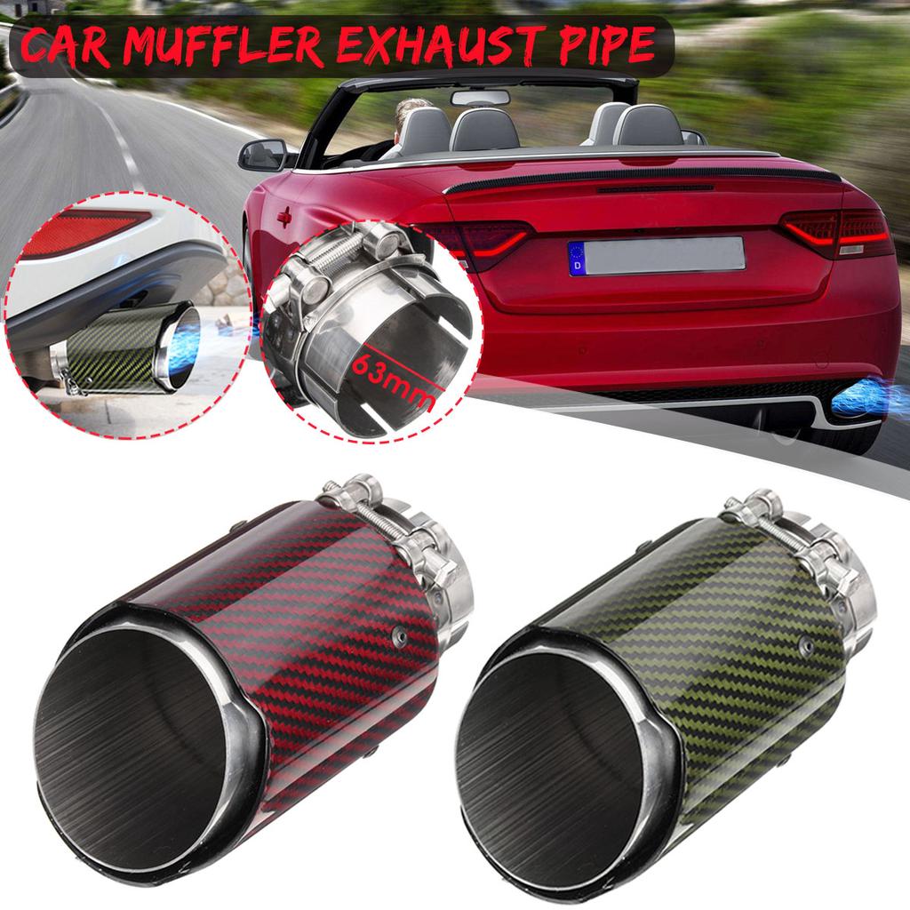 Buy 2.5‘‘ 63Mm - 101Mm Universal Car Carbon Fiber Muffler Exhaust Pipe ...