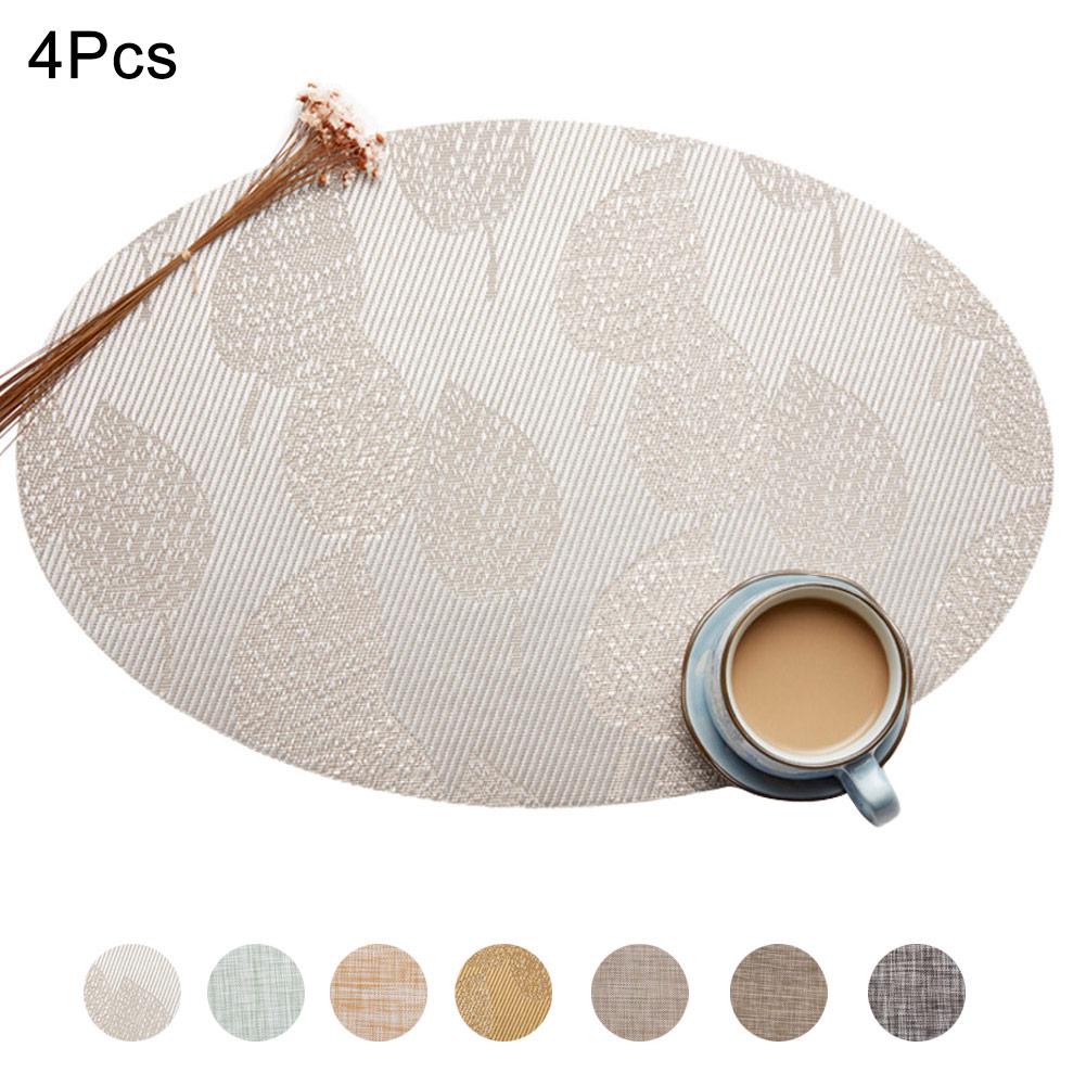 Buy 4pcs Dining Table Placemats Heat-resistant Placemat Anti-slip Stain ...