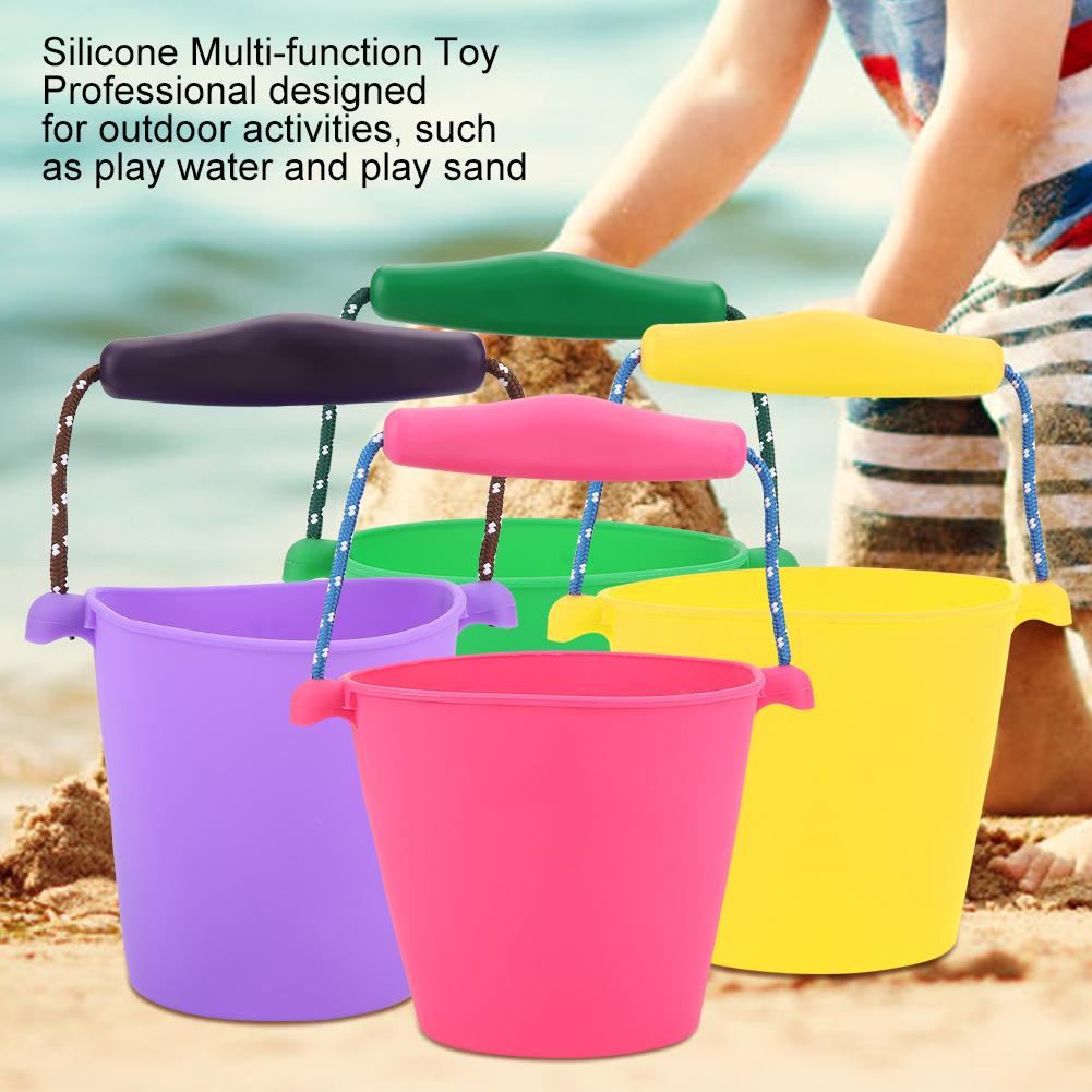 4 Colors Baby Shower Bath Bucket Silicone Fordable Folding Hand-held ...