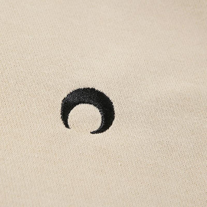 Women Autumn Batwing Long Sleeve Sweatshirt Round Neck Moon Embroidery ...