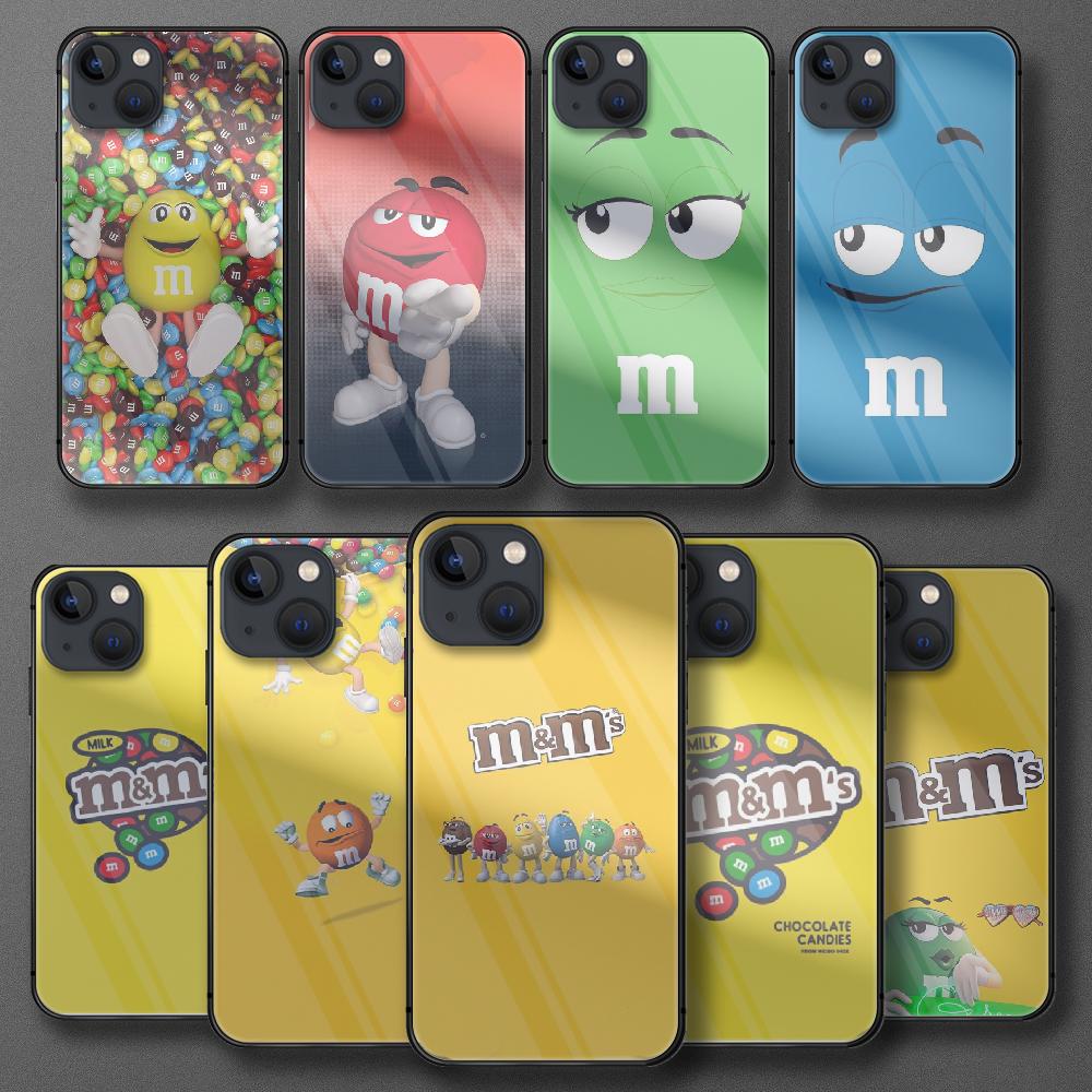 M&M Chocolate Logo Tempered Glass Cell Phone Case Cover For IPhone ...