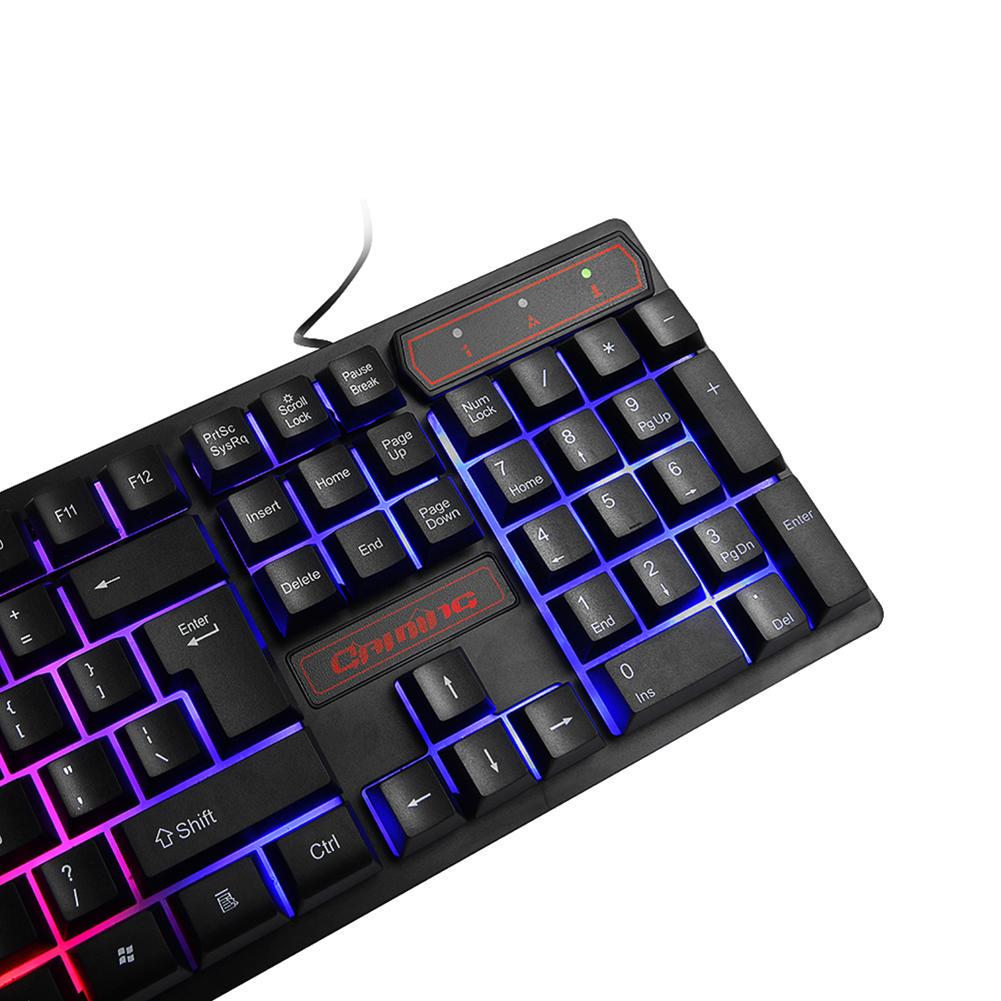 104 Key Suspension Cap Rainbow Backlit Mechanical USB Wired Gaming ...