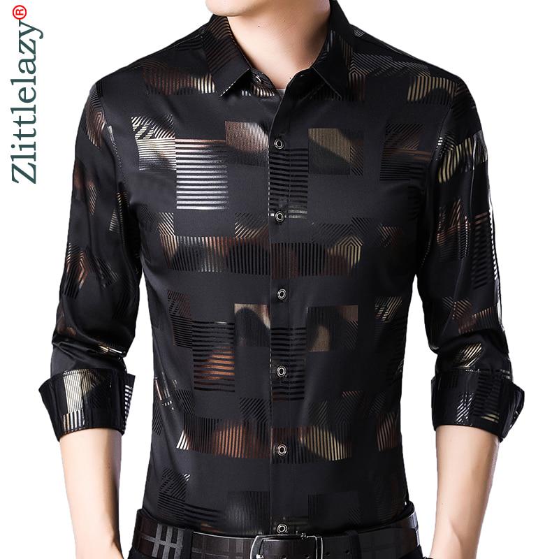 Buy DM Clothing Casual Spring Plaid Long Sleeve Slim Fit Men Shirt ...