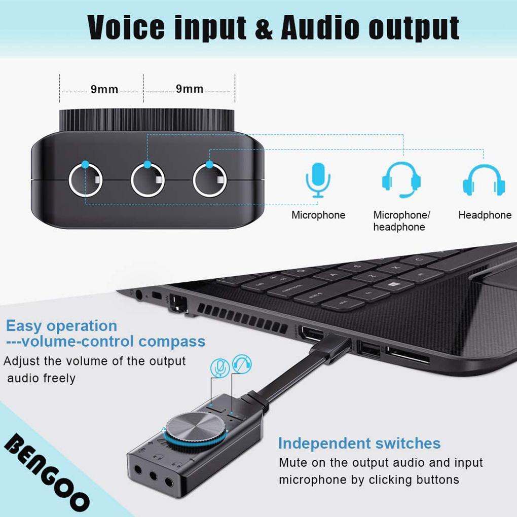 Buy 7.1 Channel USB Sound Card Computer Audio Adapter Card at ...