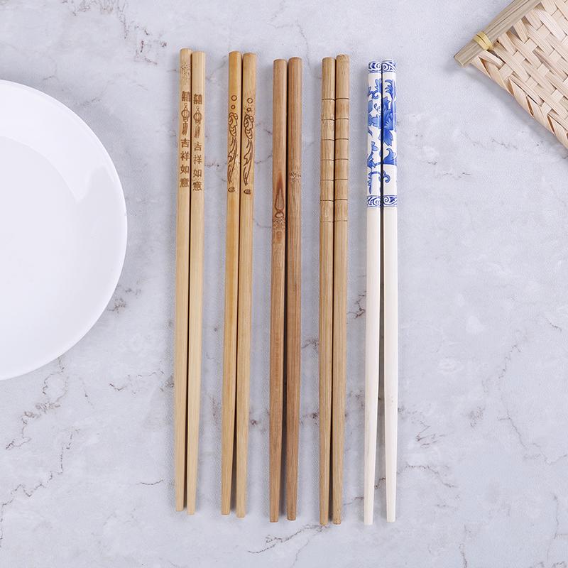 Buy 10Pairs Anti-Slip Japanese Bamboo Chopsticks Healthy Tableware ...