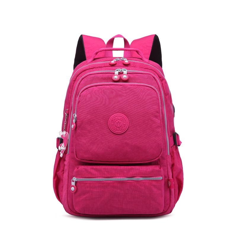 Buy Nylon USB Rechargeable Backpack Outdoor Travel Technology Student ...