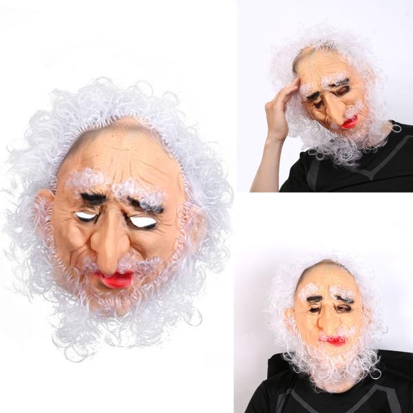 Buy 1pc Old Man Shape Mask Realistic Ghastful Horrible Party Props ...