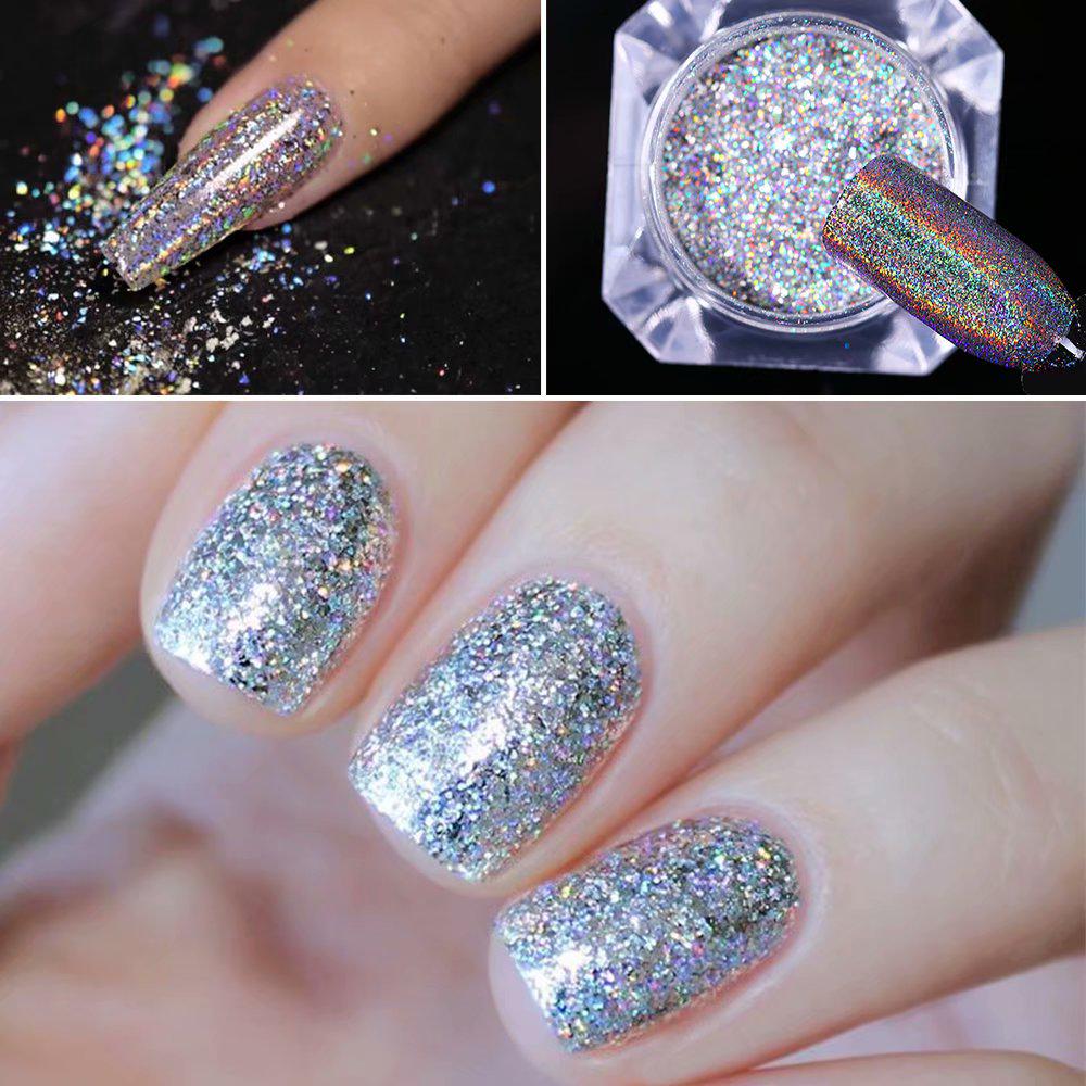Buy 2x Galaxy Holo Flake Mirror Chrome Holographic Nail Sequins Powder ...