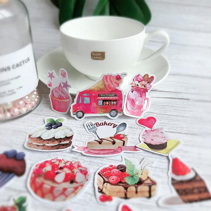 Buy 100pcs Sweet Cake Seal Stickers Set Chocolate Fruit Pudding Cream ...