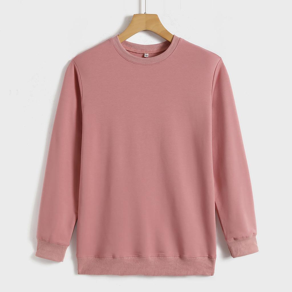 Cheap Women Fashion Solid Color Round Neck Pullover Head Long Sleeve ...