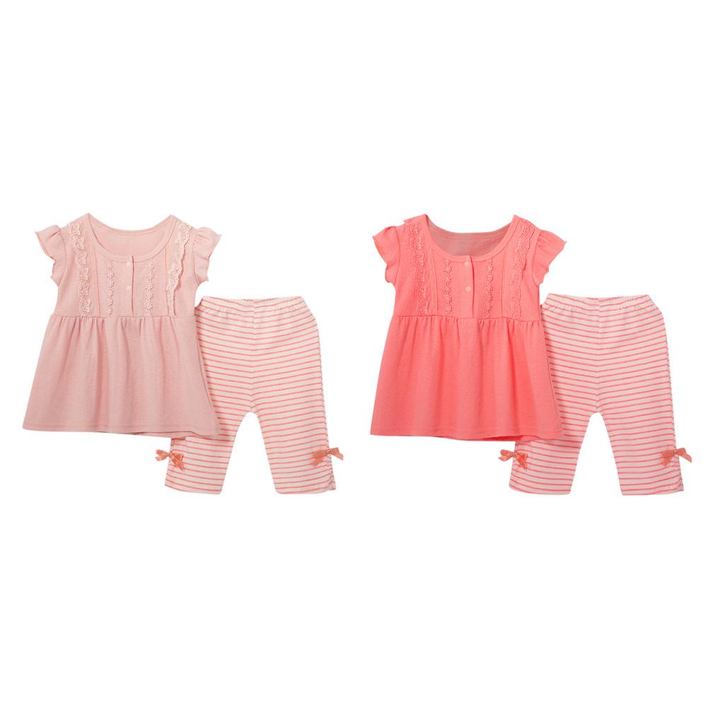 Buy Summer Girls Clothes Set Cute Bowknot Lace Pleated Dress Elastic ...